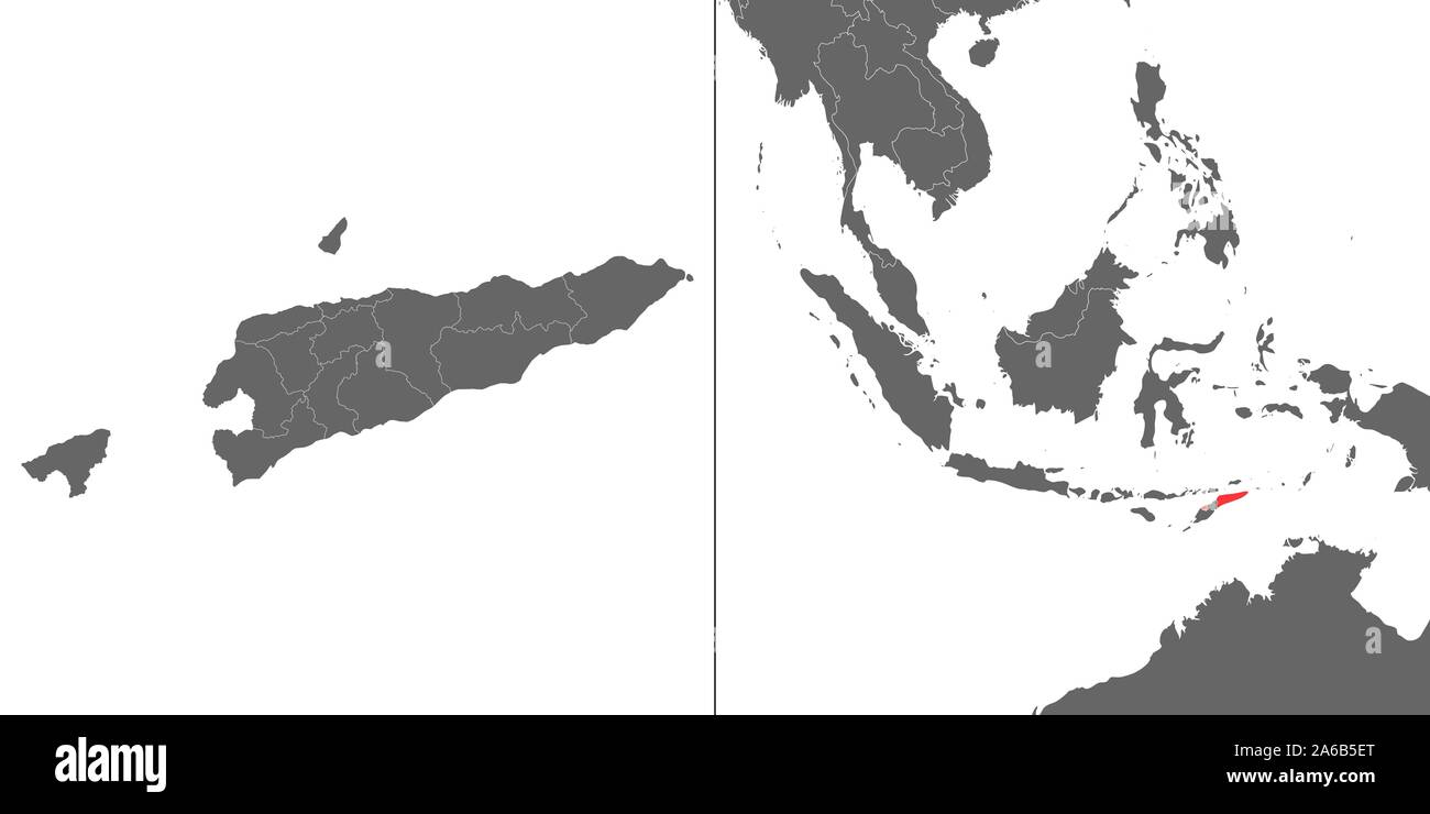 Map of East Timor with location on asian map Stock Vector Image & Art ...