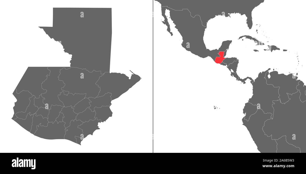 Map of Guatemala with location on american map Stock Vector Image & Art ...