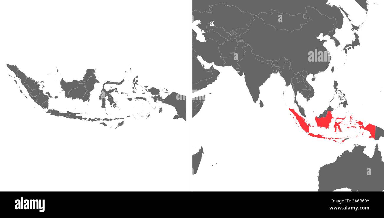 Map of Indonesia with location on asian map Stock Vector Image & Art ...