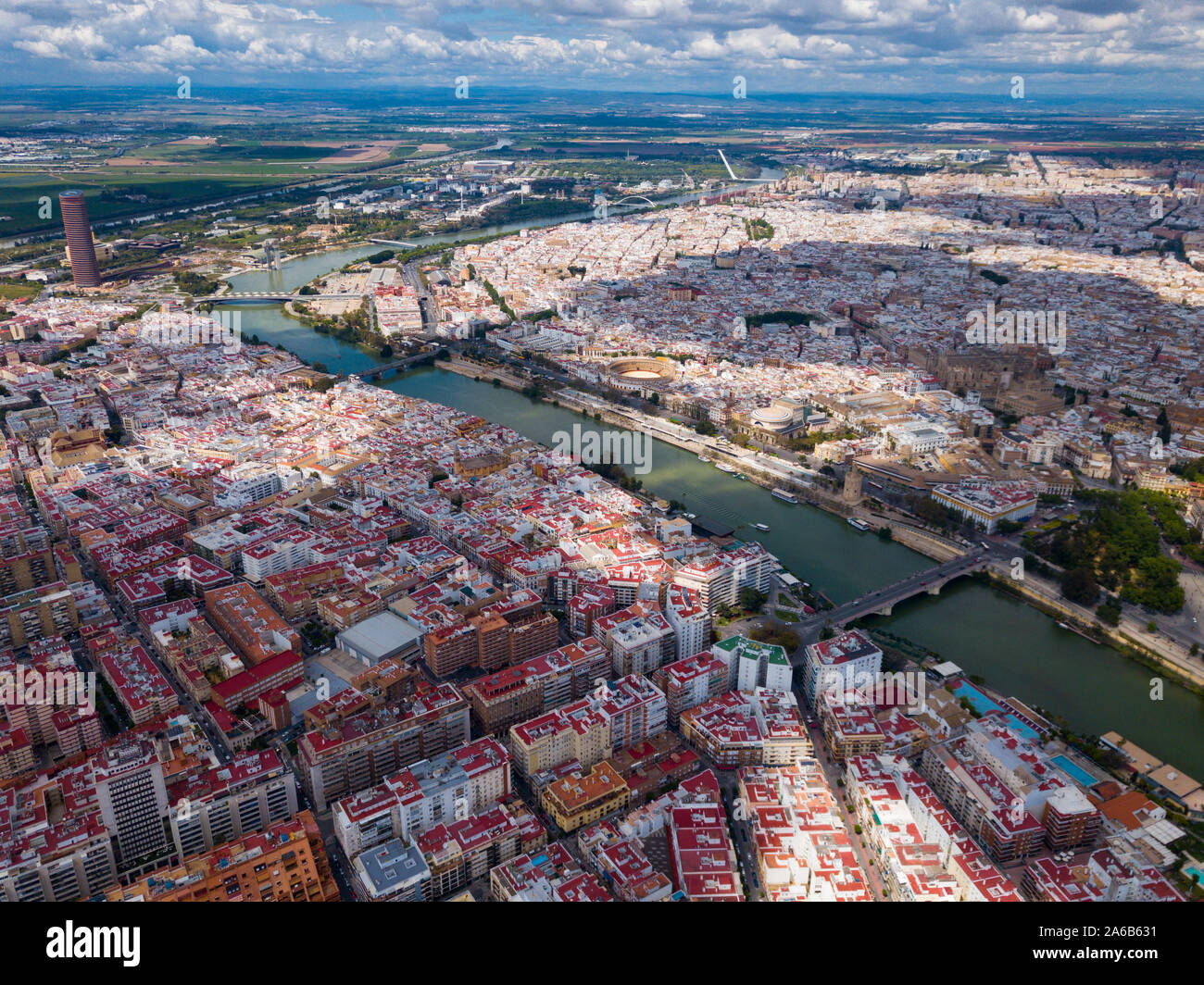 Seville spain aerial view river hi-res stock photography and images - Alamy