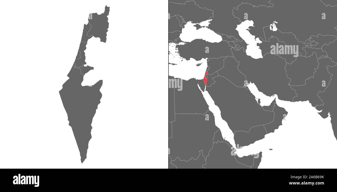 Map of Israel with location on asian map Stock Vector Image & Art - Alamy