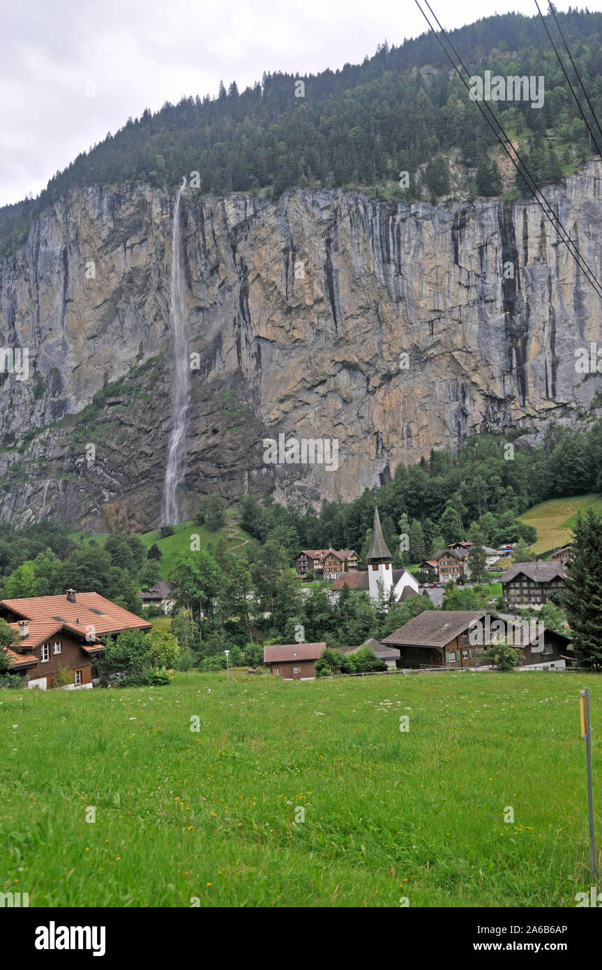 Around Switzerland - Lauterbrunnen Valley - Waterfall Stock Photo - Alamy