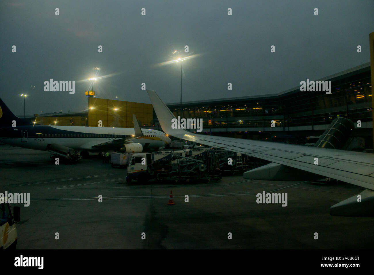 Airplanes at an airport, India Stock Photo - Alamy