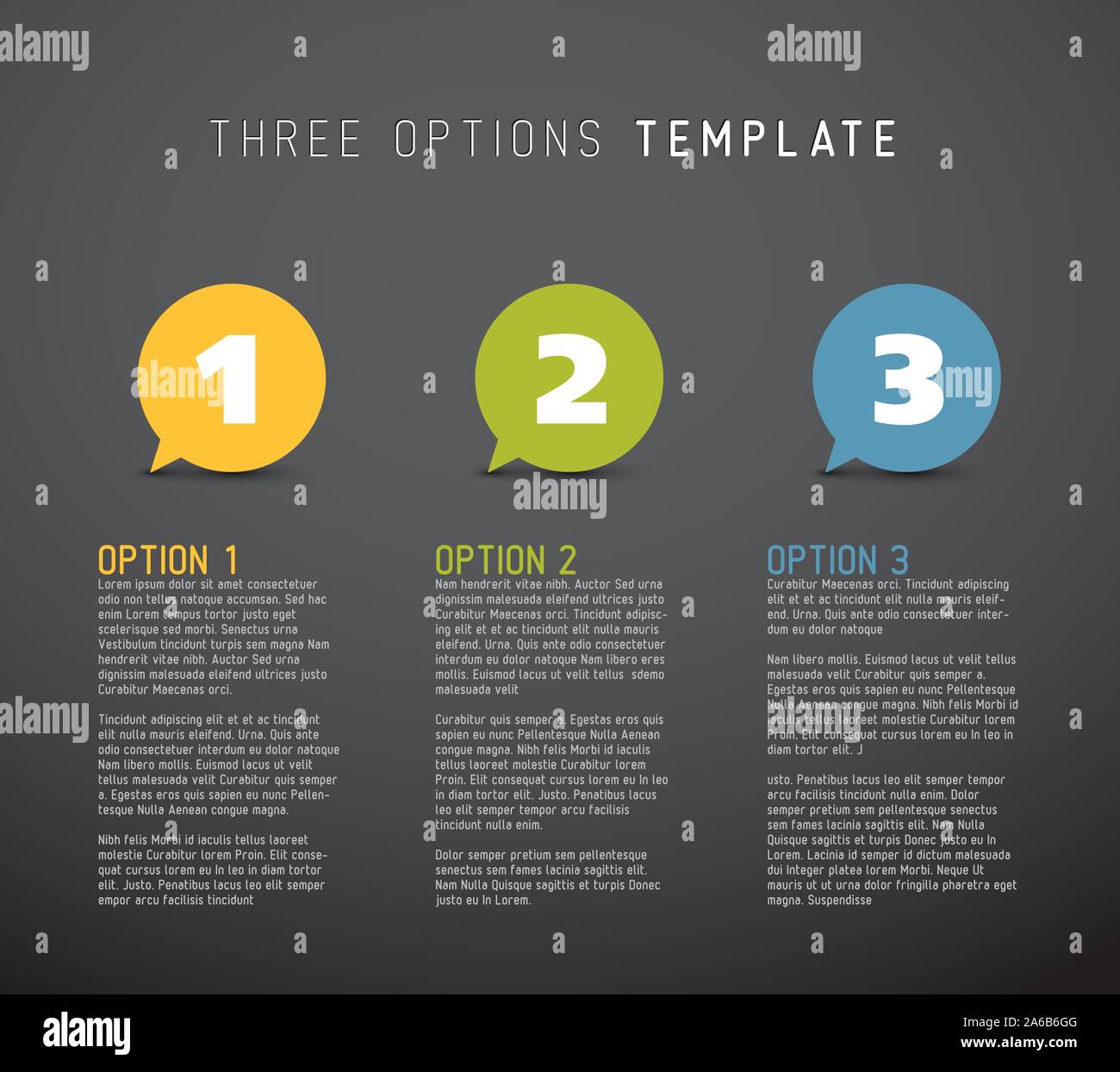 One two three - vector progress speech bubbles for three steps or ...
