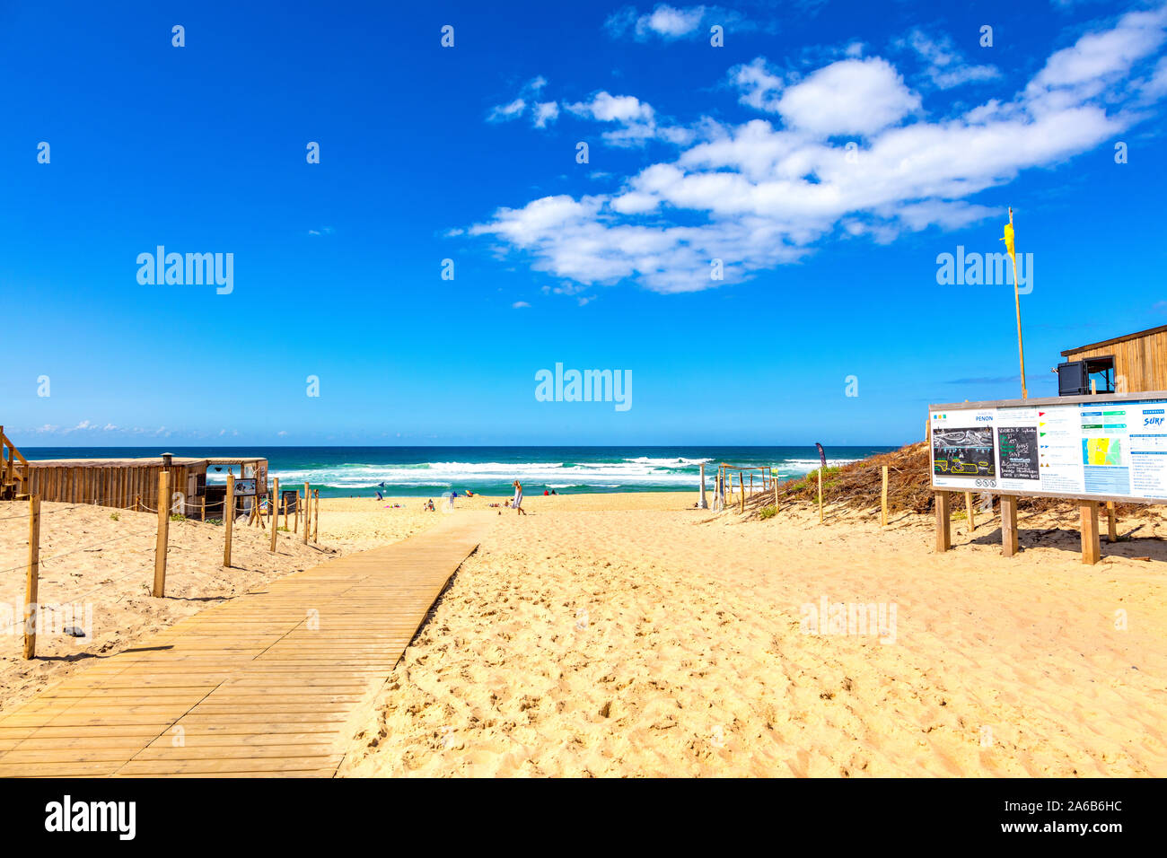 Seignosse, Landes, France - View of the beach entrance Stock Photo - Alamy