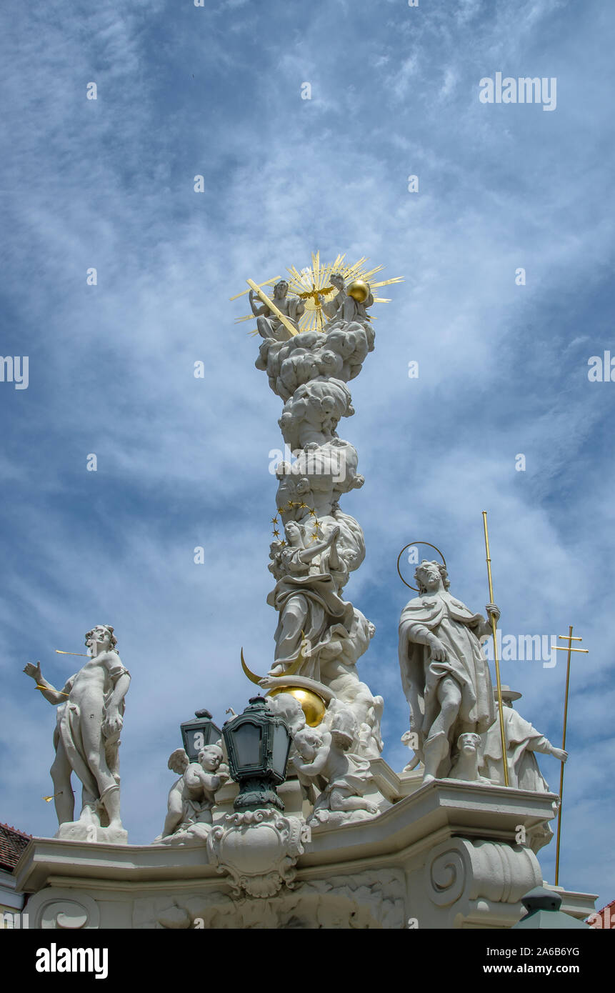 The Plague column in Mödling, Lower Austria, is a Trinity column built ...