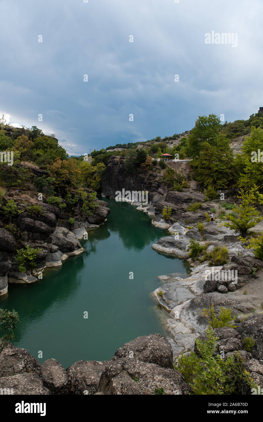 Aliakmonas river at the boarders of Thesallia and Makedonia in Greece ...