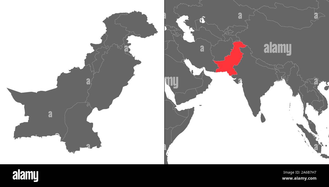 Pakistan political map administrative Stock Vector Images - Alamy