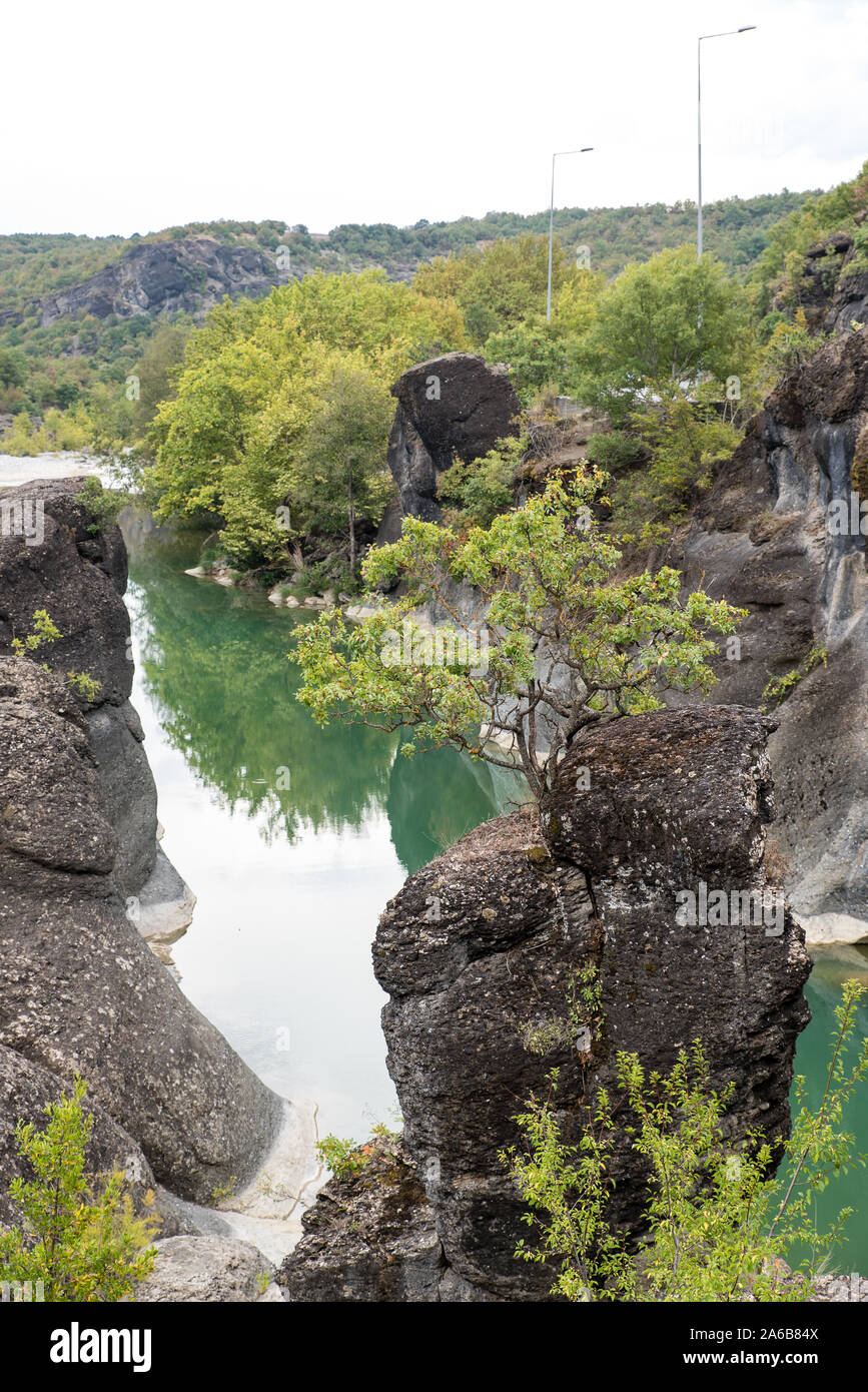 Aliakmonas river at the boarders of Thesallia and Makedonia in Greece ...
