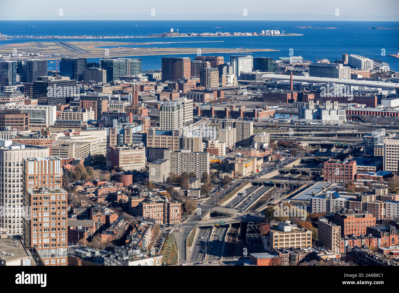 Boston Cityscapes, Aerial view of Boston skyline from Prudential Center ...