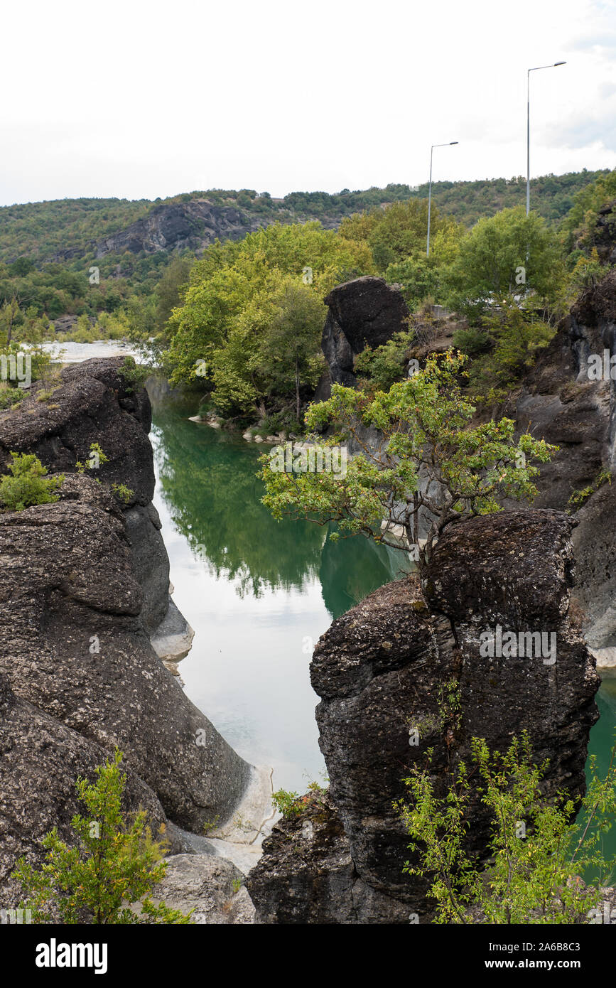 Aliakmonas river at the boarders of Thesallia and Makedonia in Greece ...