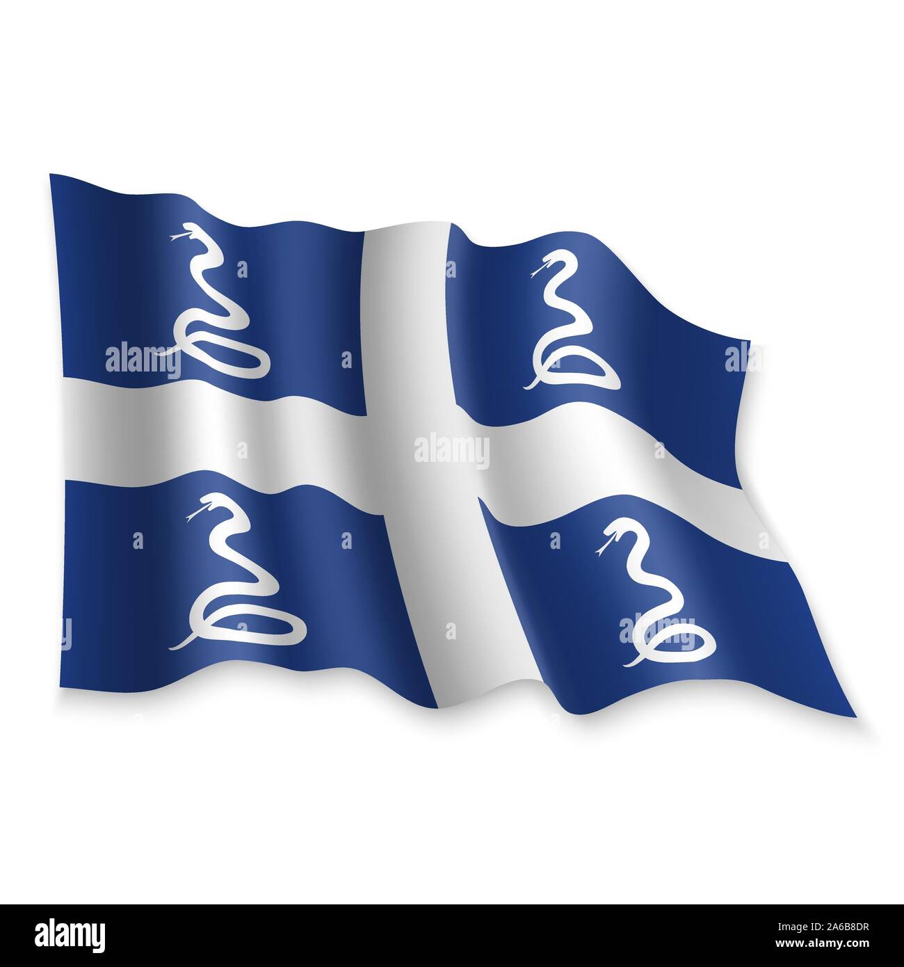 3D Realistic waving Flag of Martinique on white background Stock Vector Image & Art - Alamy