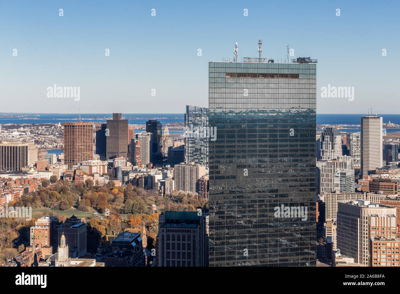 Boston Cityscapes, Aerial view of Boston skyline from Prudential Center ...
