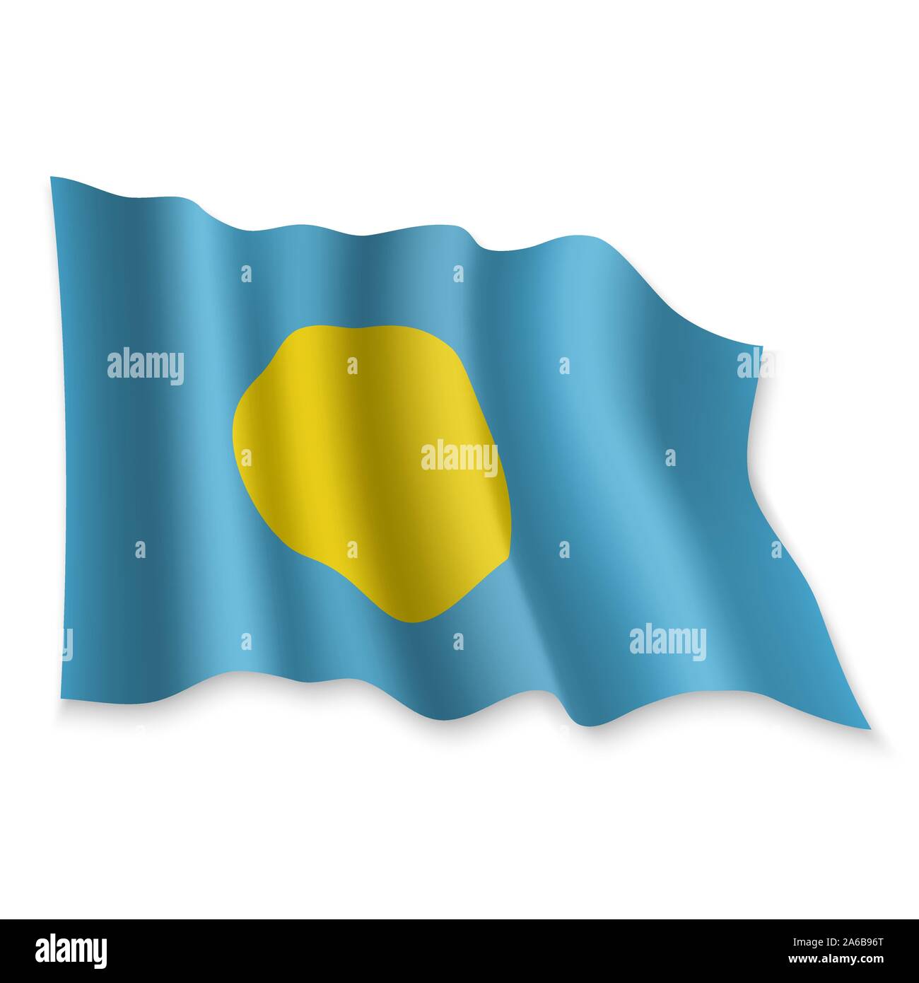 3D Realistic waving Flag of Palau on white background Stock Vector Image & Art - Alamy