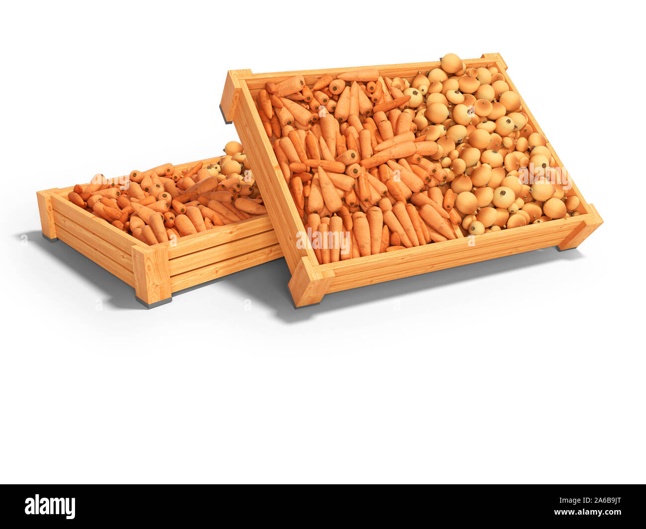 Empty boxes on vegetable and fruit market hi-res stock photography and ...