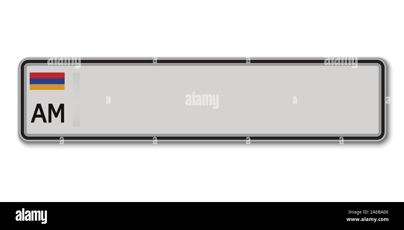 Car number plate. Vehicle registration license of Armenia Stock Vector ...