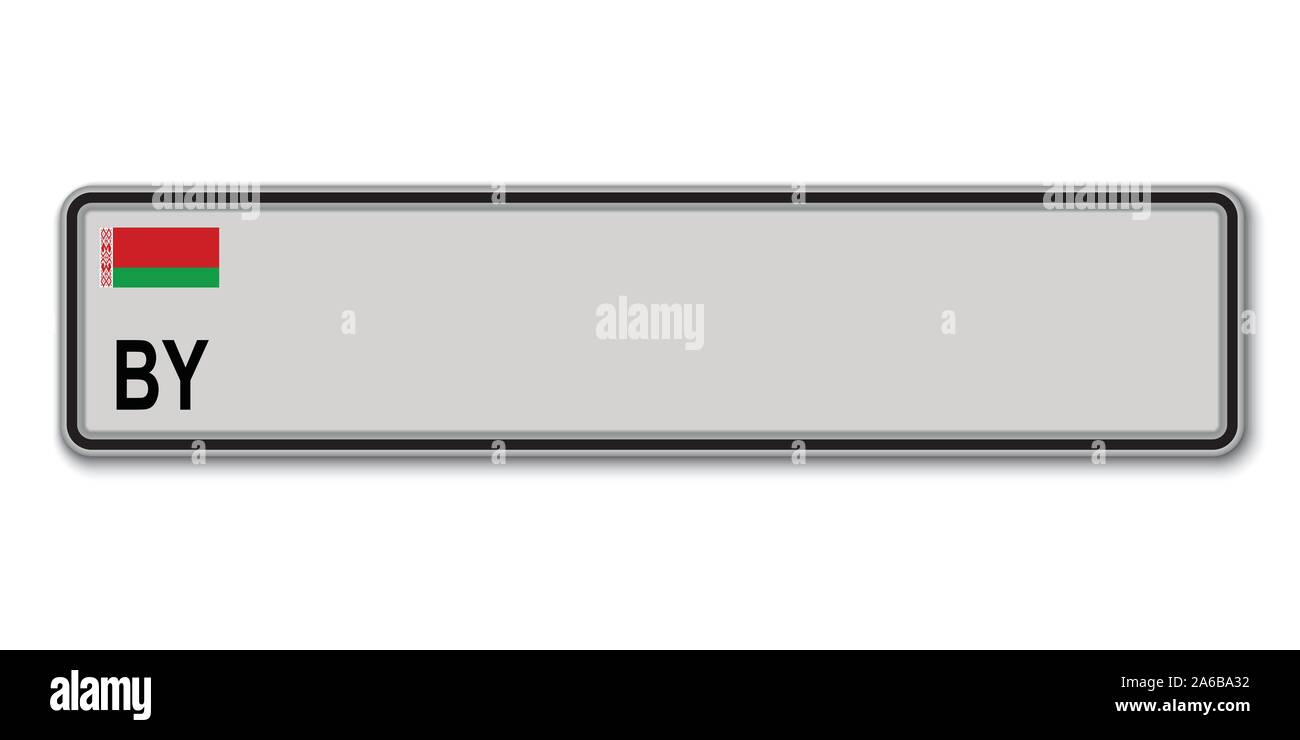 Car number plate. Vehicle registration license of Belarus Stock Vector ...