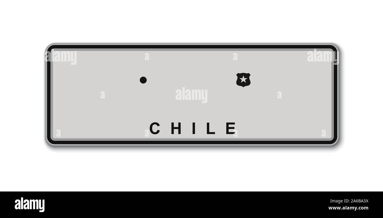 Car number plate. Vehicle registration license of Chile Stock Vector ...