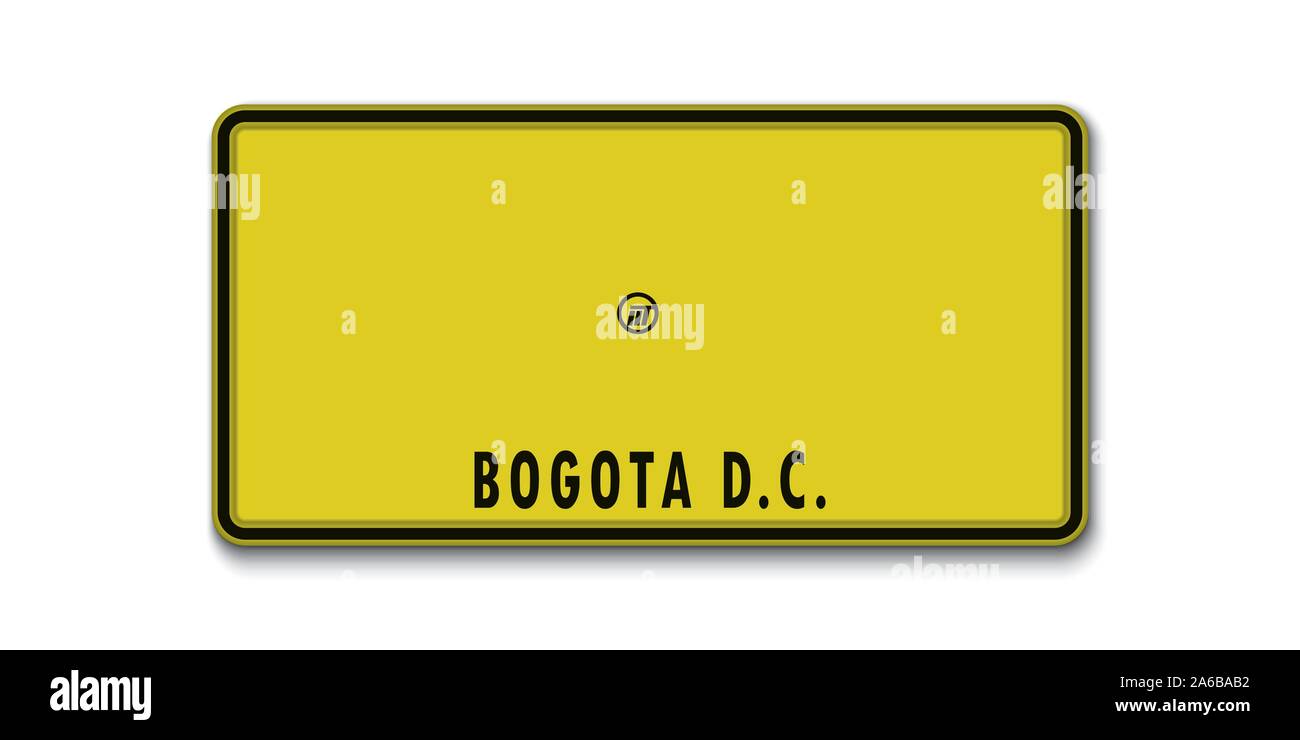 Car number plate. Vehicle registration license of Colombia Stock Vector ...