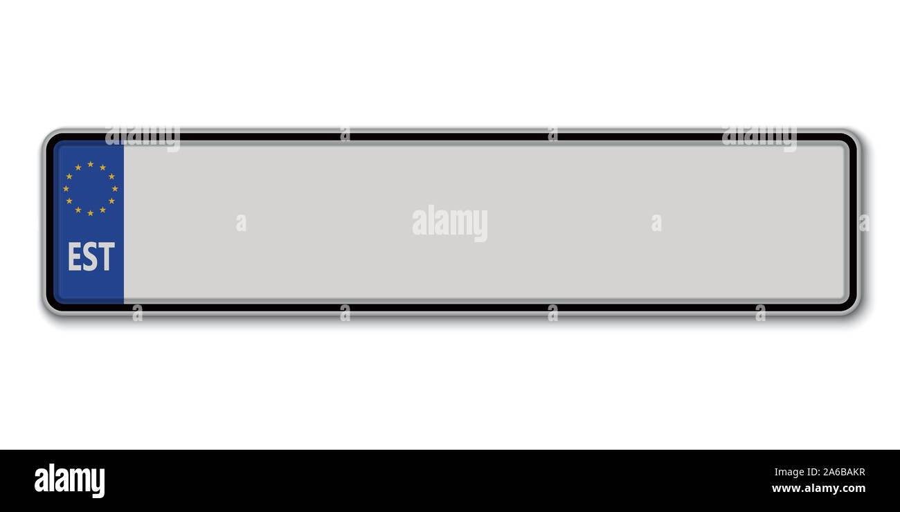 Car number plate. Vehicle registration license of Estonia Stock Vector ...