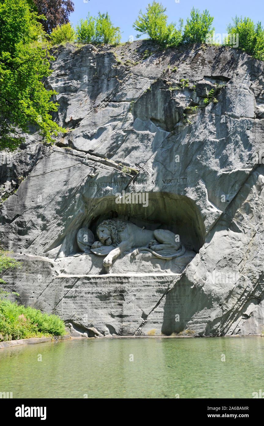 Around Switzerland - Lucerne - Lion Monument Stock Photo - Alamy