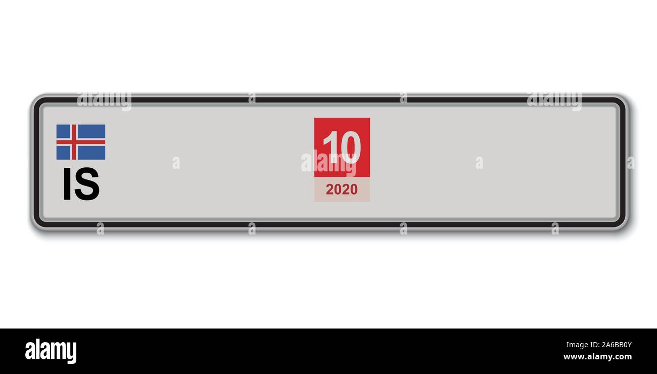 Iceland licence plate Stock Vector Images - Alamy