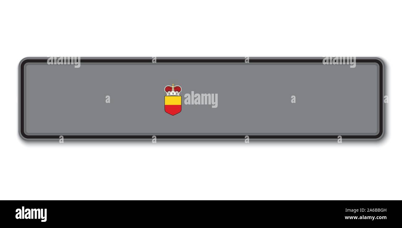 Car number plate. Vehicle registration license of Liechtenstein Stock ...