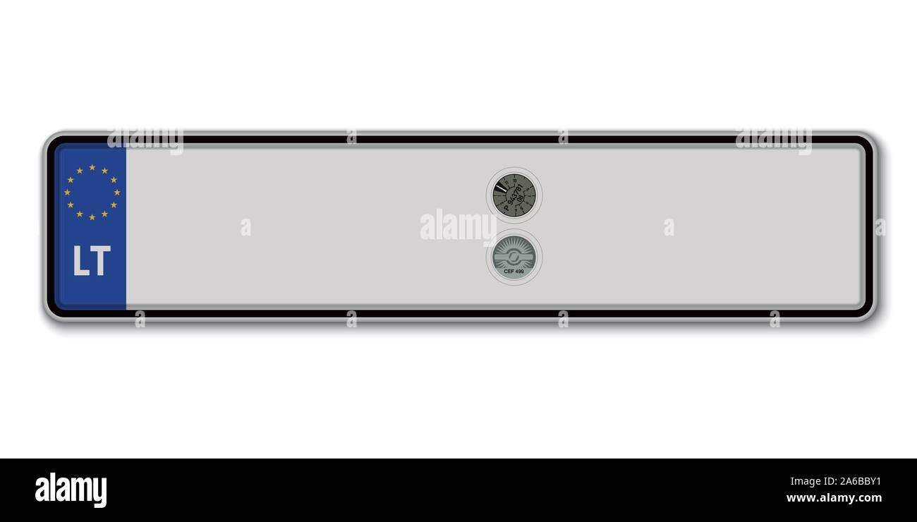 Car number plate. Vehicle registration license of Lithuania Stock ...