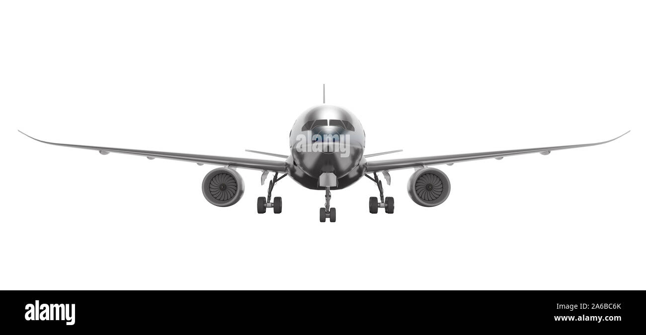 White aviation isolated 3d render plane on white background no shadow ...