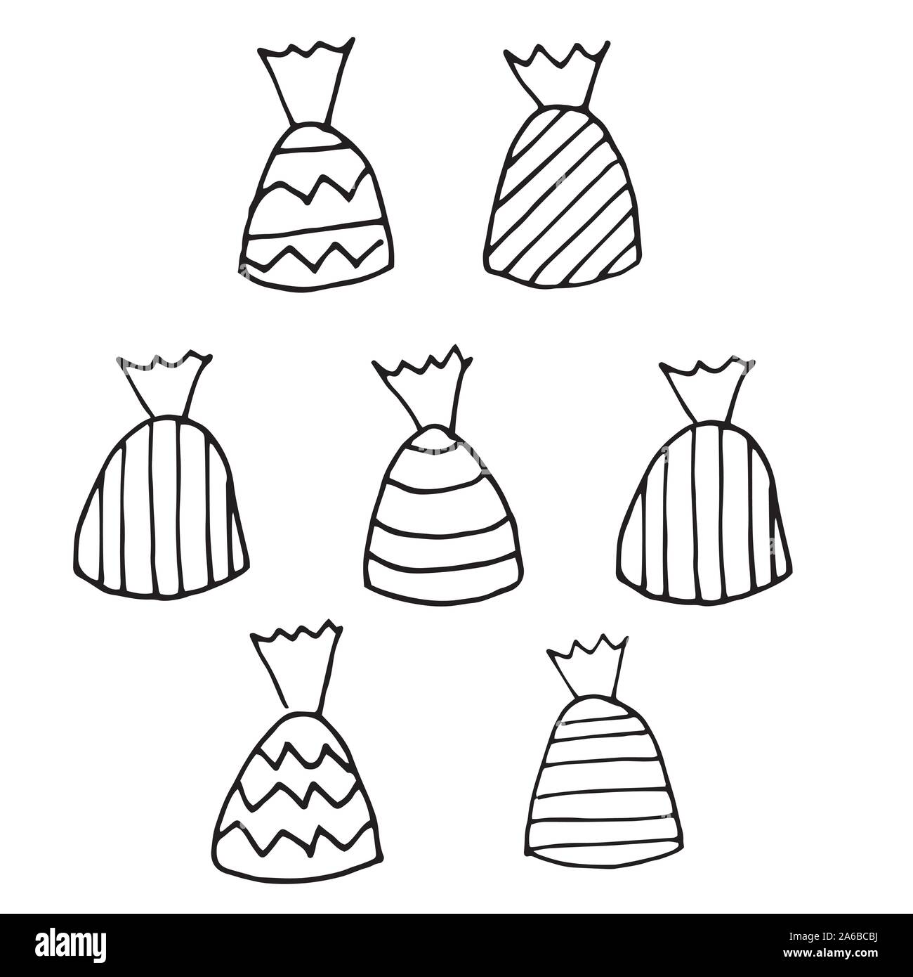 Sweet candy doodle drawing line art vector Stock Vector Image & Art - Alamy