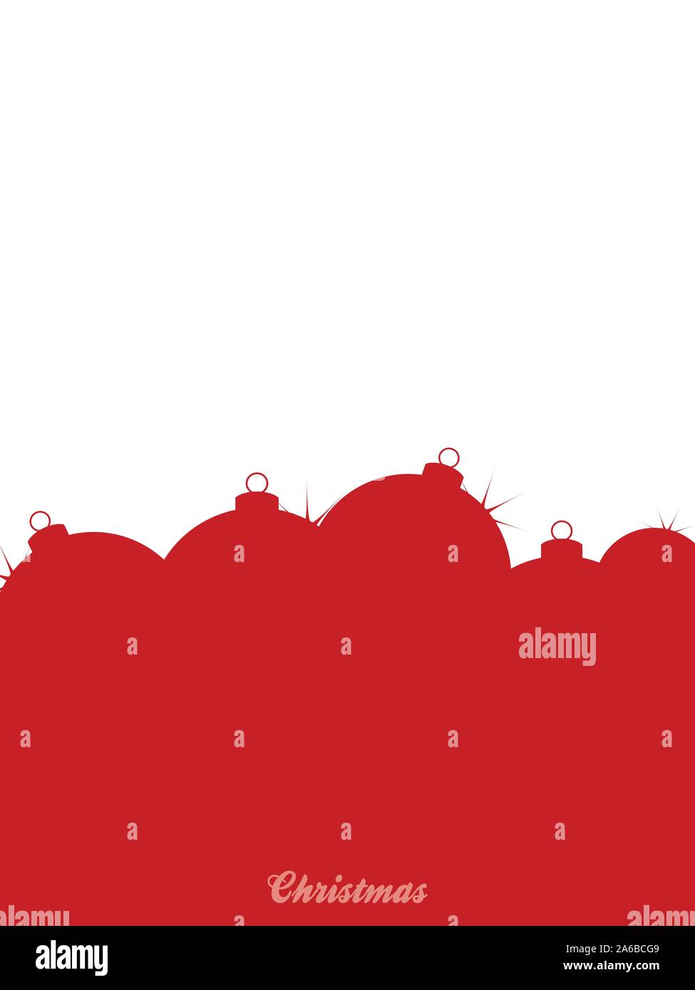 Blank White And Red Christmas Card Or Poster Copy Space With Silhouette ...