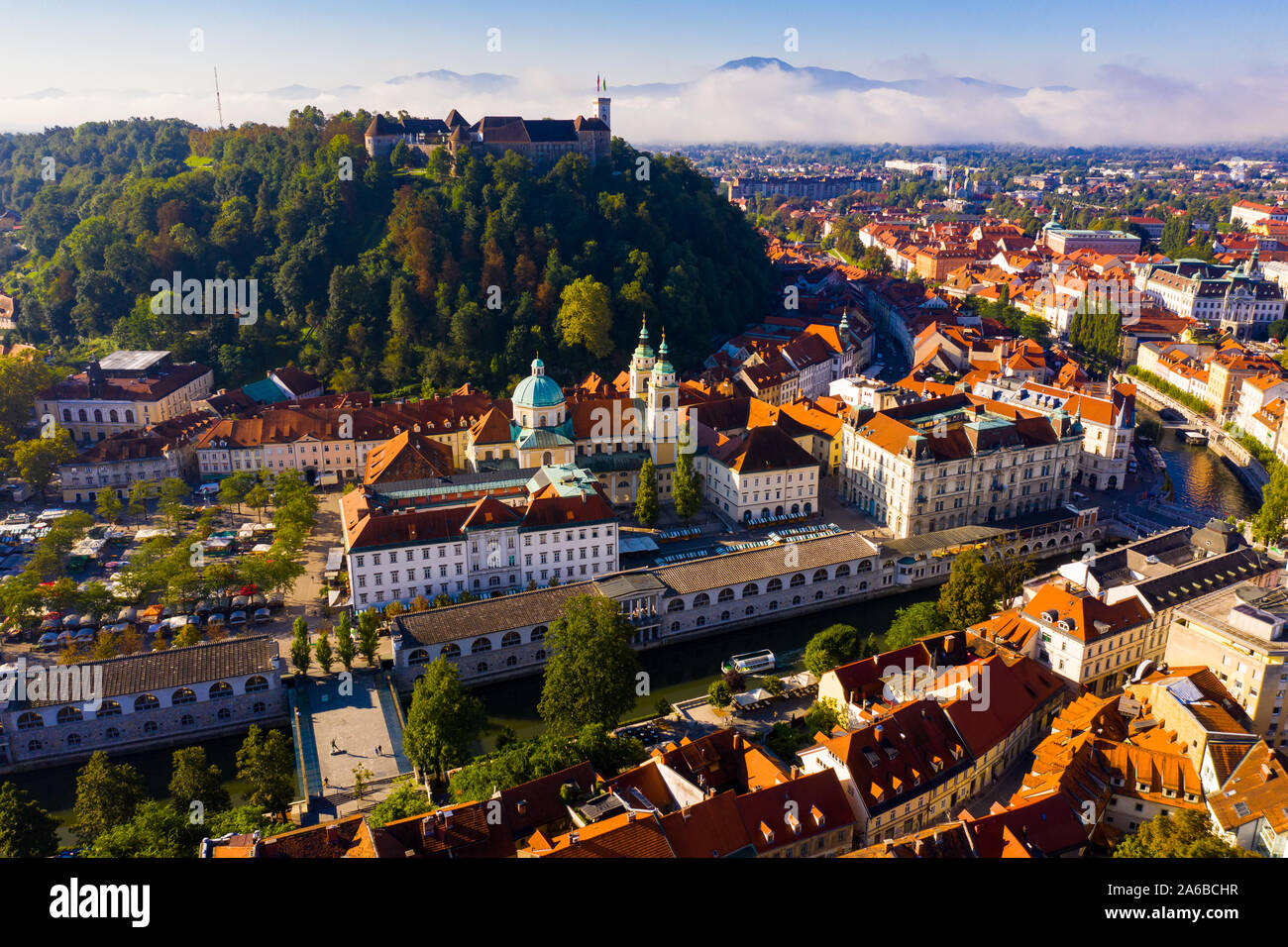 Ljubljana downtown ancient castle complex hi-res stock photography and ...