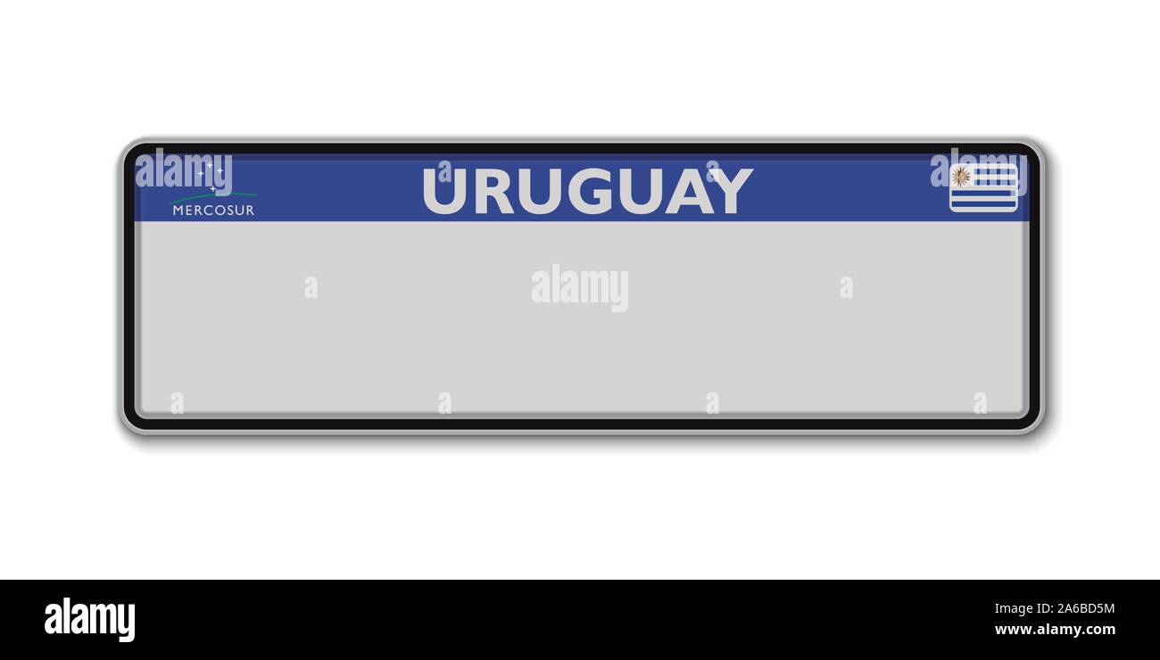 Car number plate. Vehicle registration license of Uruguay Stock Vector ...