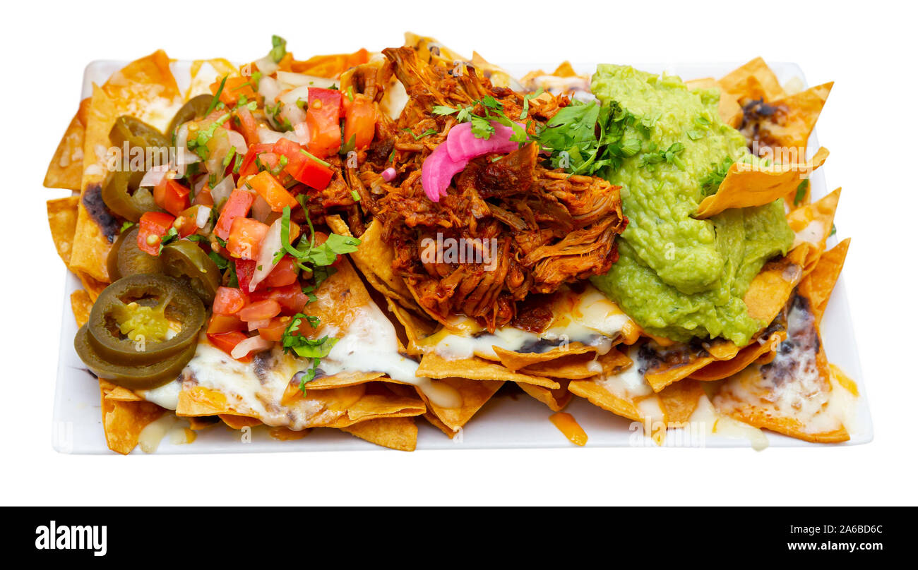 Cheese Nachos White Background