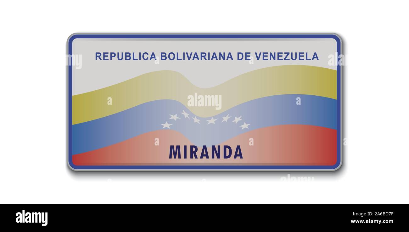 Venezuela license plate hi-res stock photography and images - Alamy