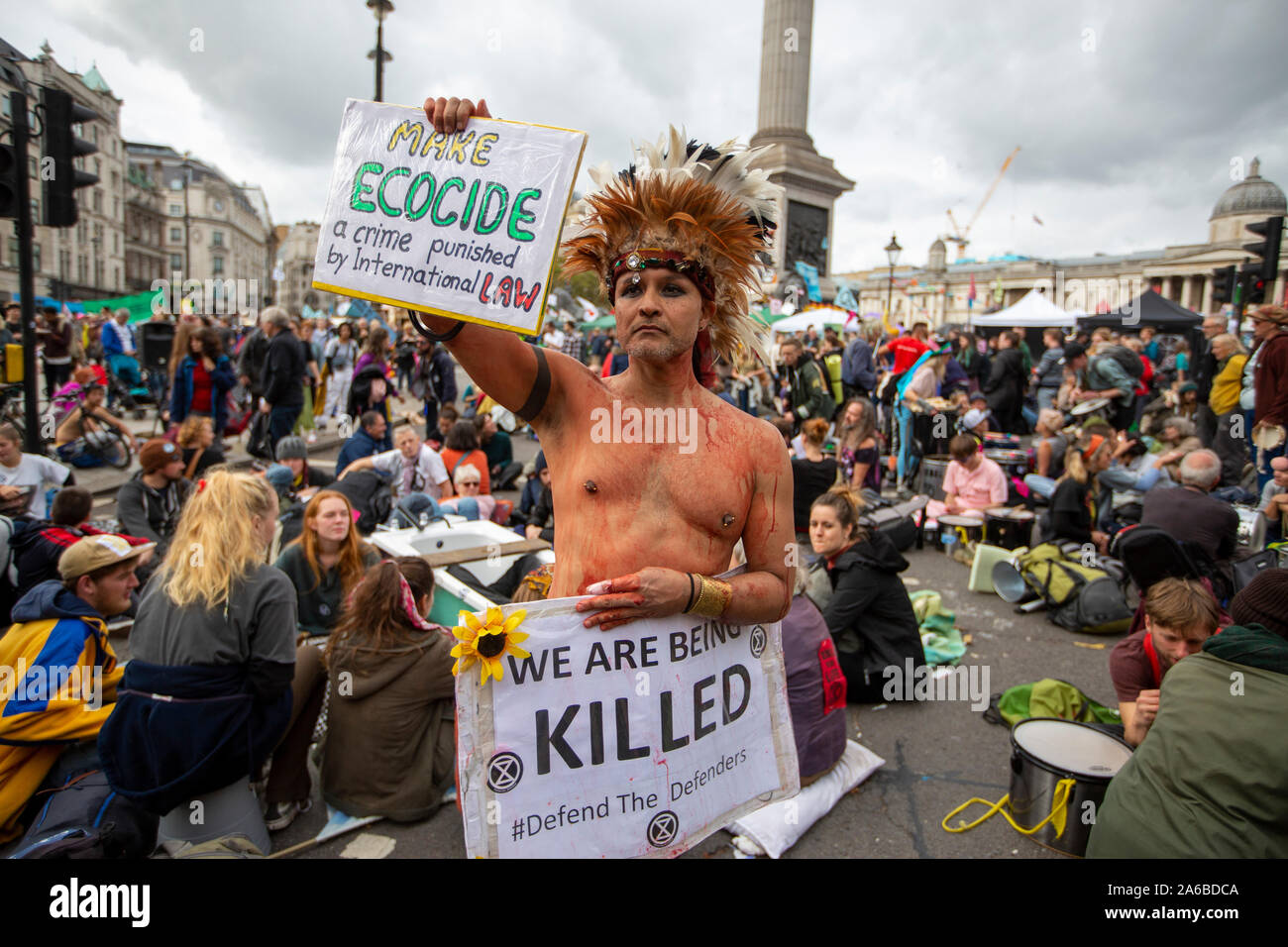 London, 10th October 2019, Extinction Rebellion demonstration and ...