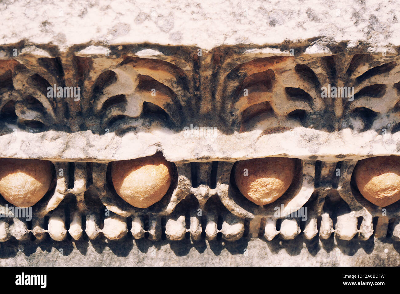 Detail of carved stone decoration element architecture of buildings ...