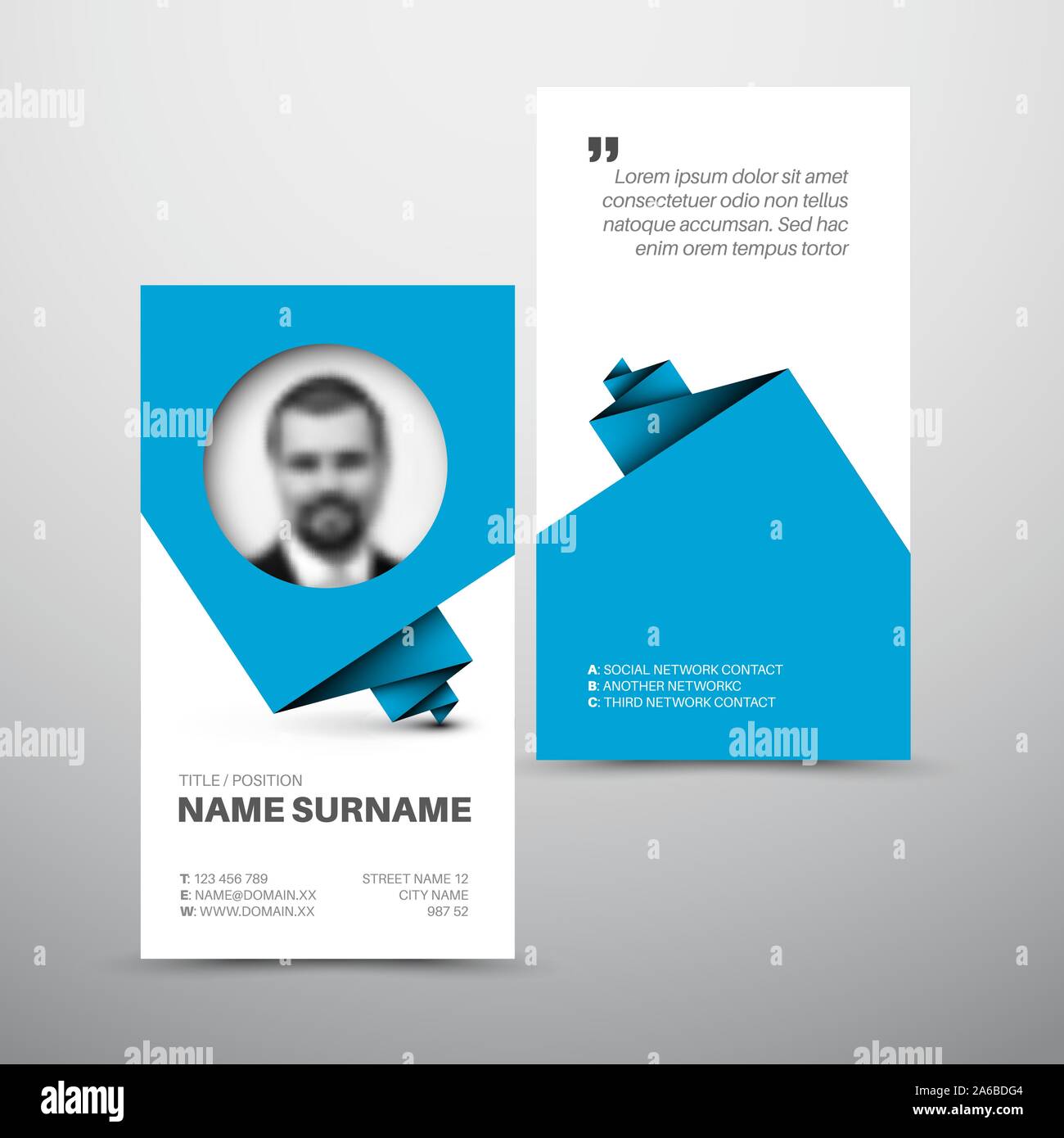 Modern simple light business card template with photo profile Stock ...