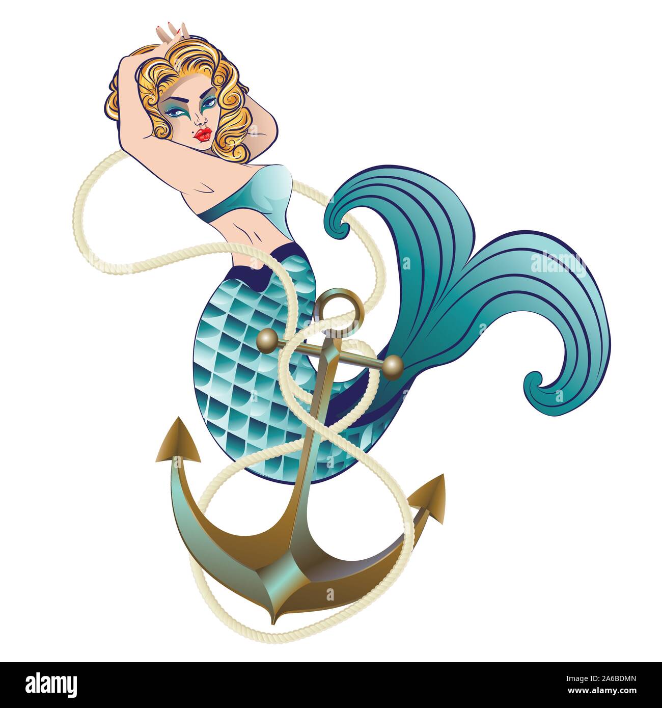 Blonde tail Stock Vector Images - Alamy