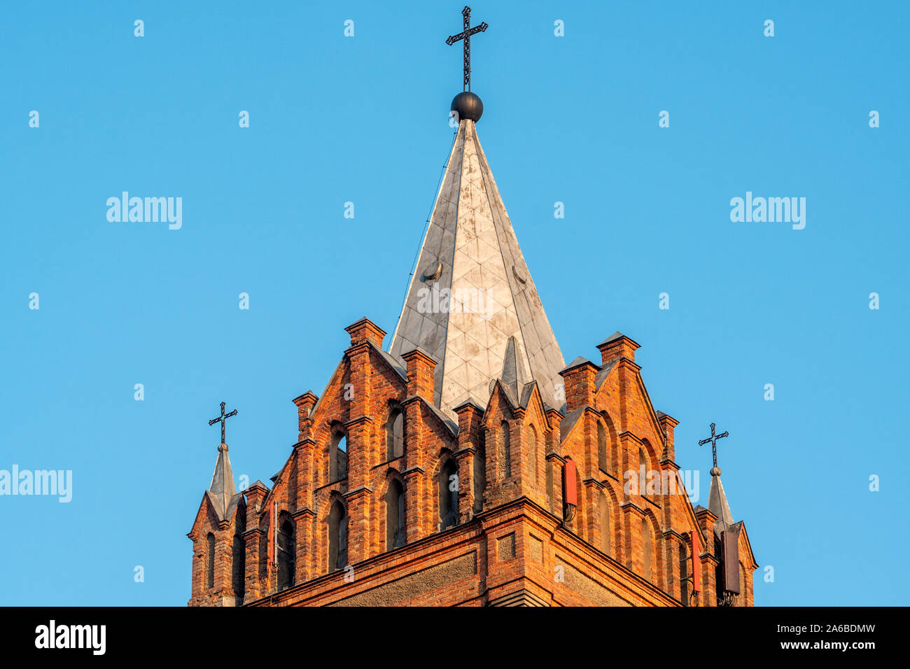 Church roof with a cross. Church building roof with a holy cross. Top ...