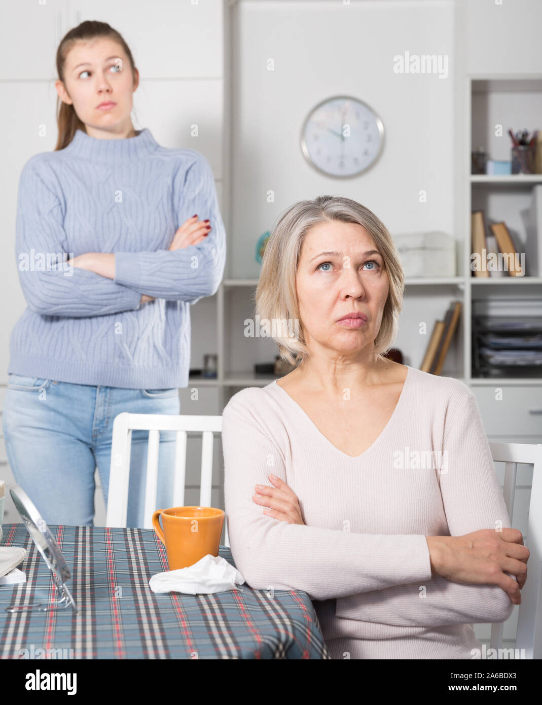 Adult daughter quarreled with her mother Stock Photo - Alamy