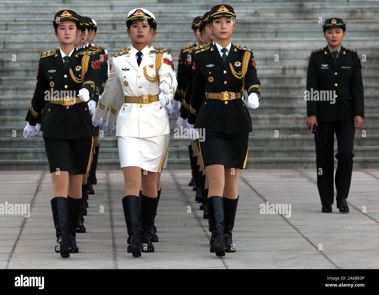 Beijing, China. 25th Oct, 2019. Chinese soldiers prepare to perform ...