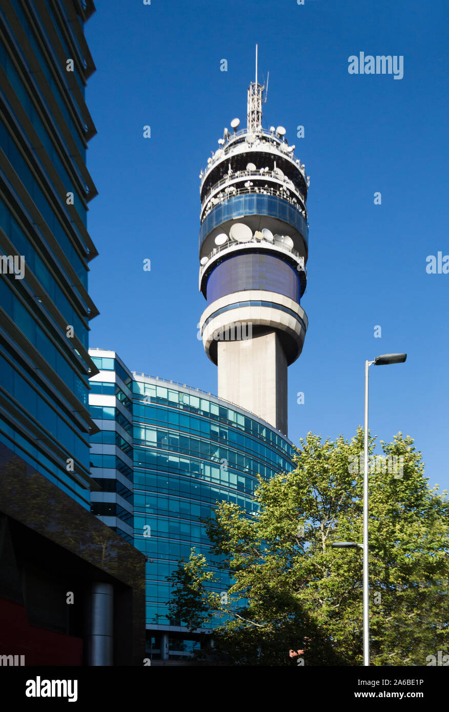 TV tower in center of Chilean capital with viewing platform. Santiago ...