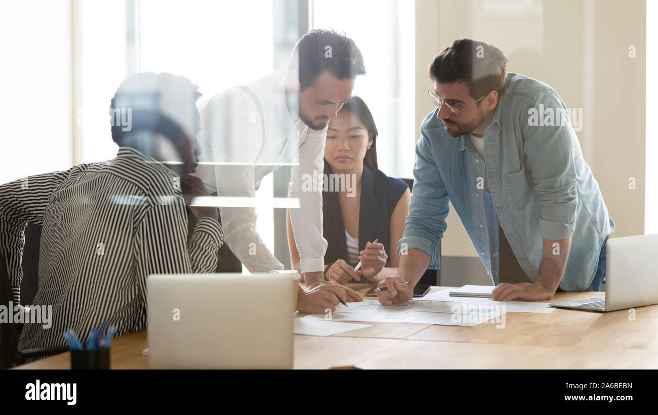 Businessman discussing project diverse partners hi-res stock ...