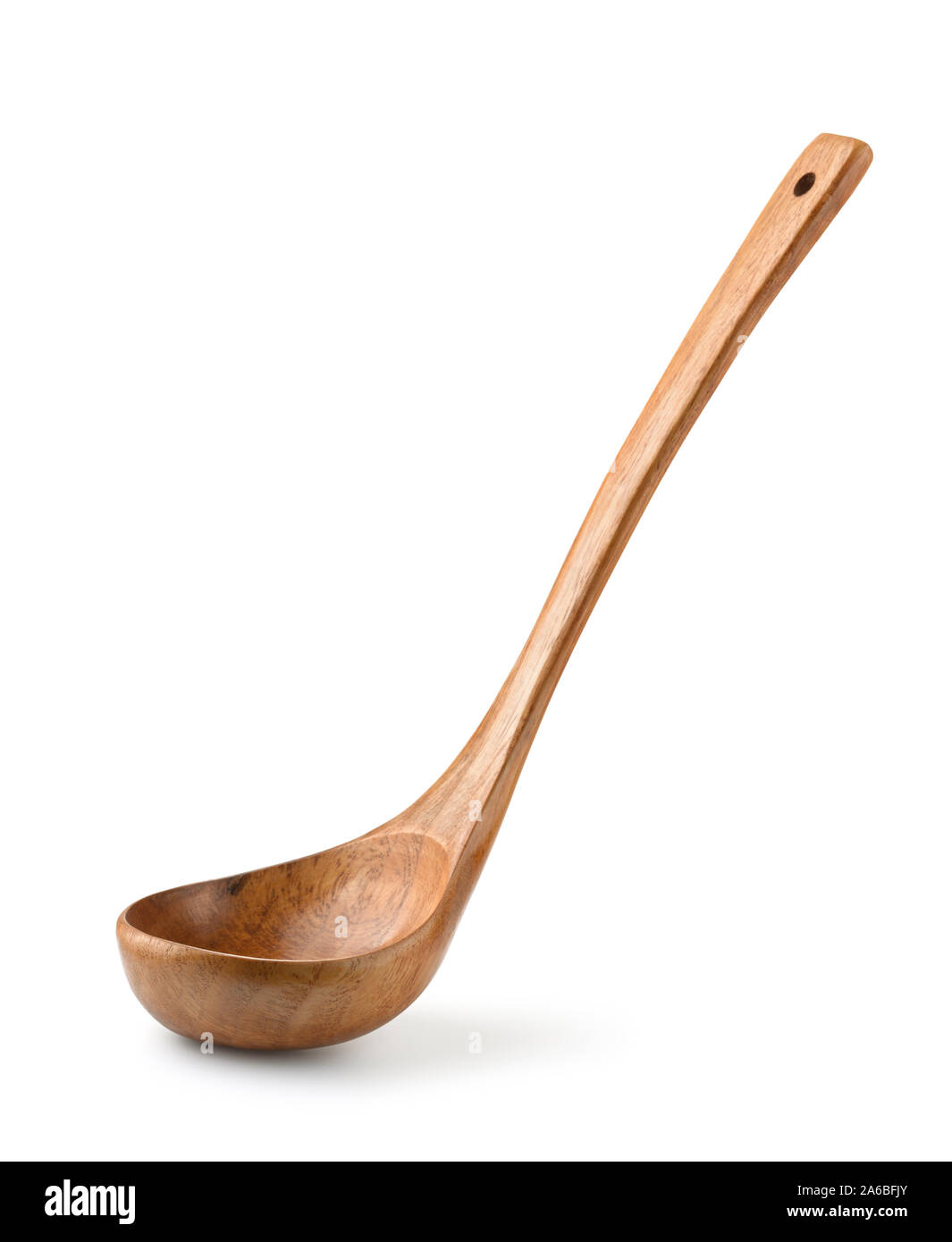 Empty wooden ladle isolated on white Stock Photo - Alamy