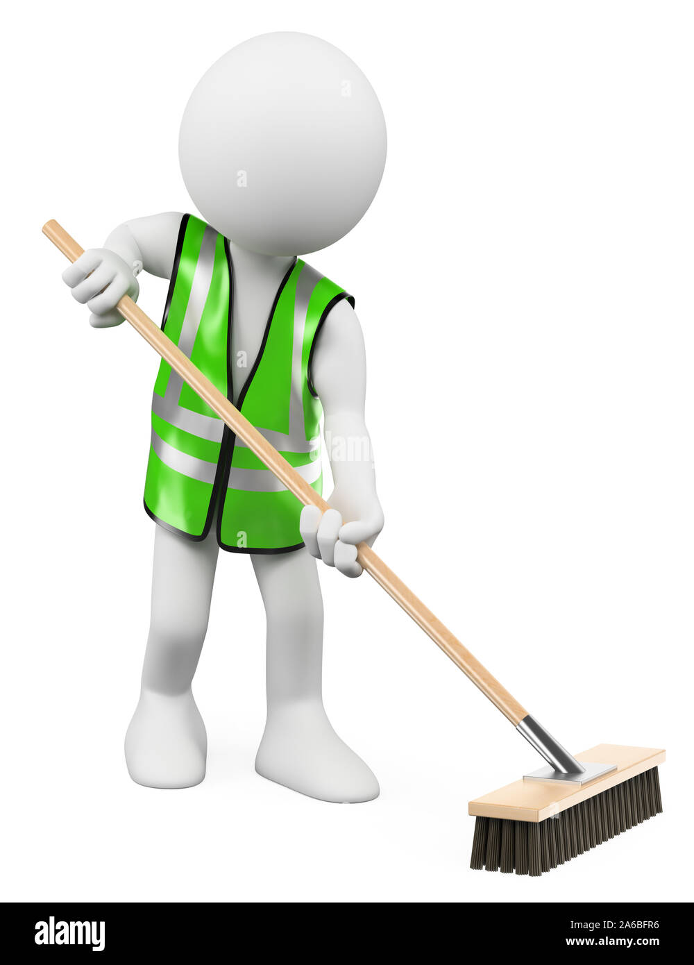 Man sweeping floor dustpan broom hi-res stock photography and images ...