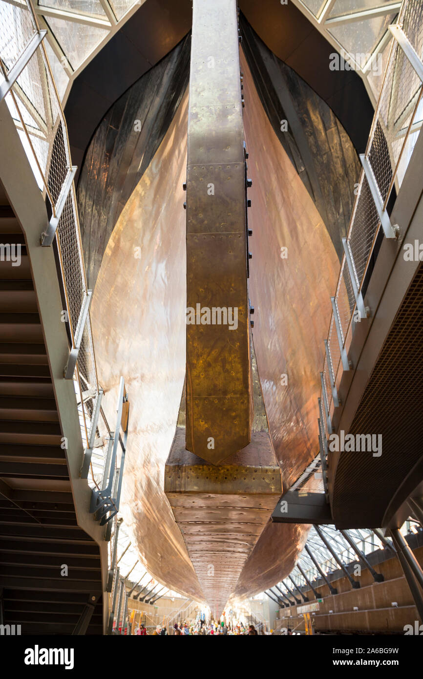 Ship rudder with skin sheathing of brass alloy metal made from copper ...