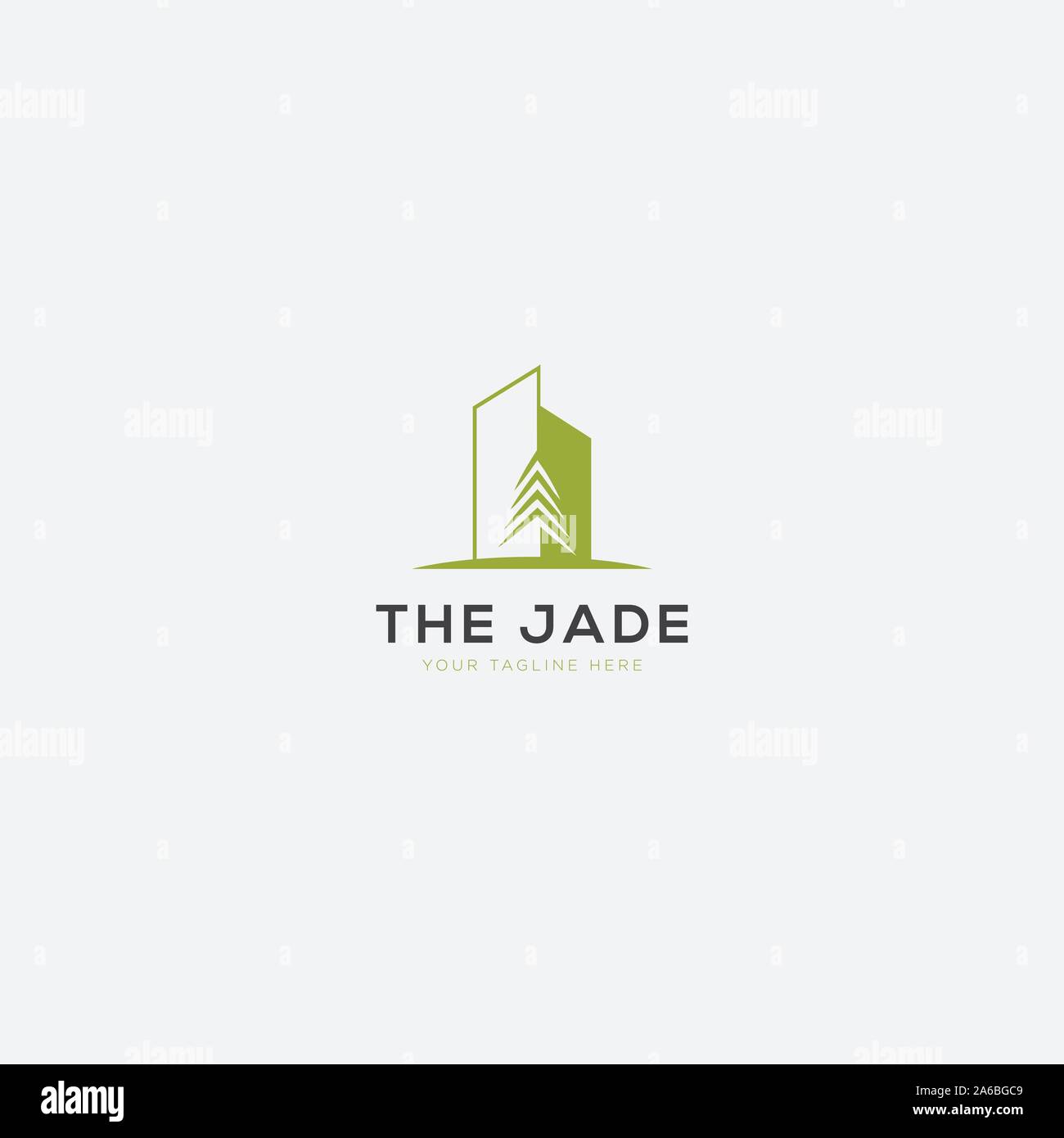 the jade apartment logo design with 3 trees logo Stock Vector Image ...
