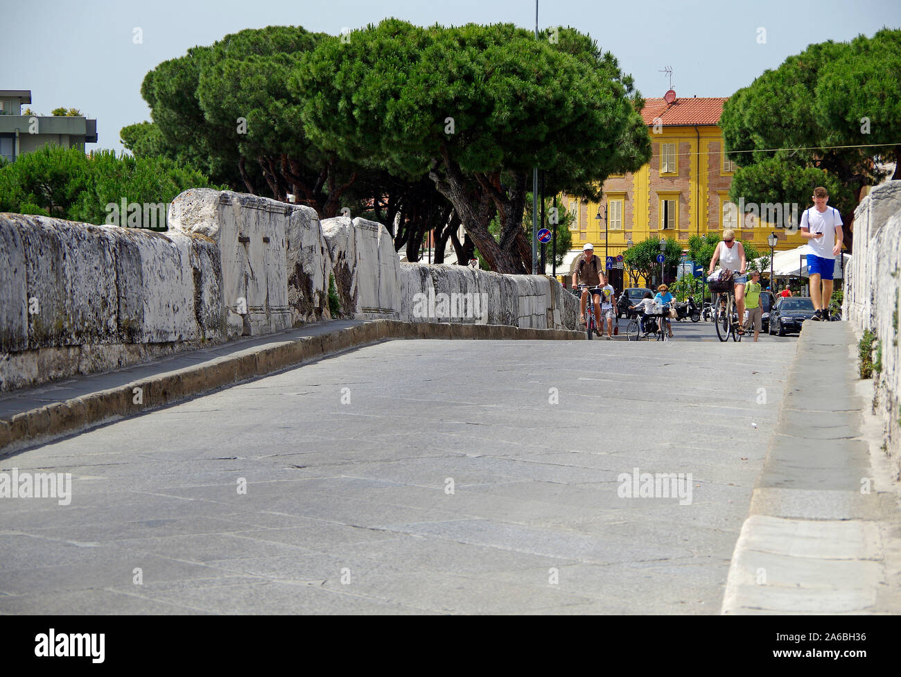 Roman bridge across the river Marecchia in Rimini, built 14-20 AD under ...