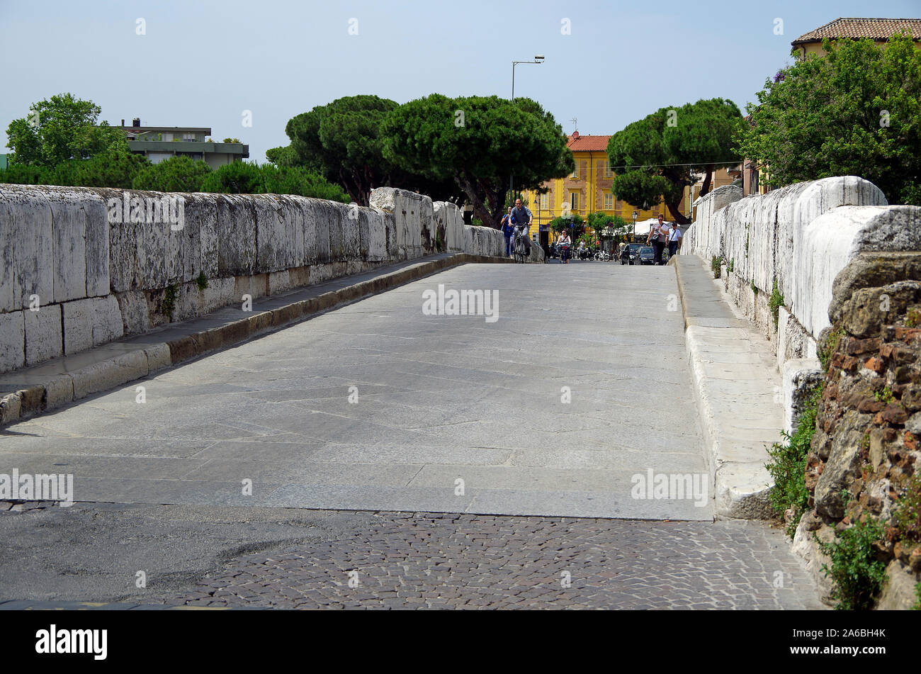 Roman bridge across the river Marecchia in Rimini, built 14-20 AD under ...